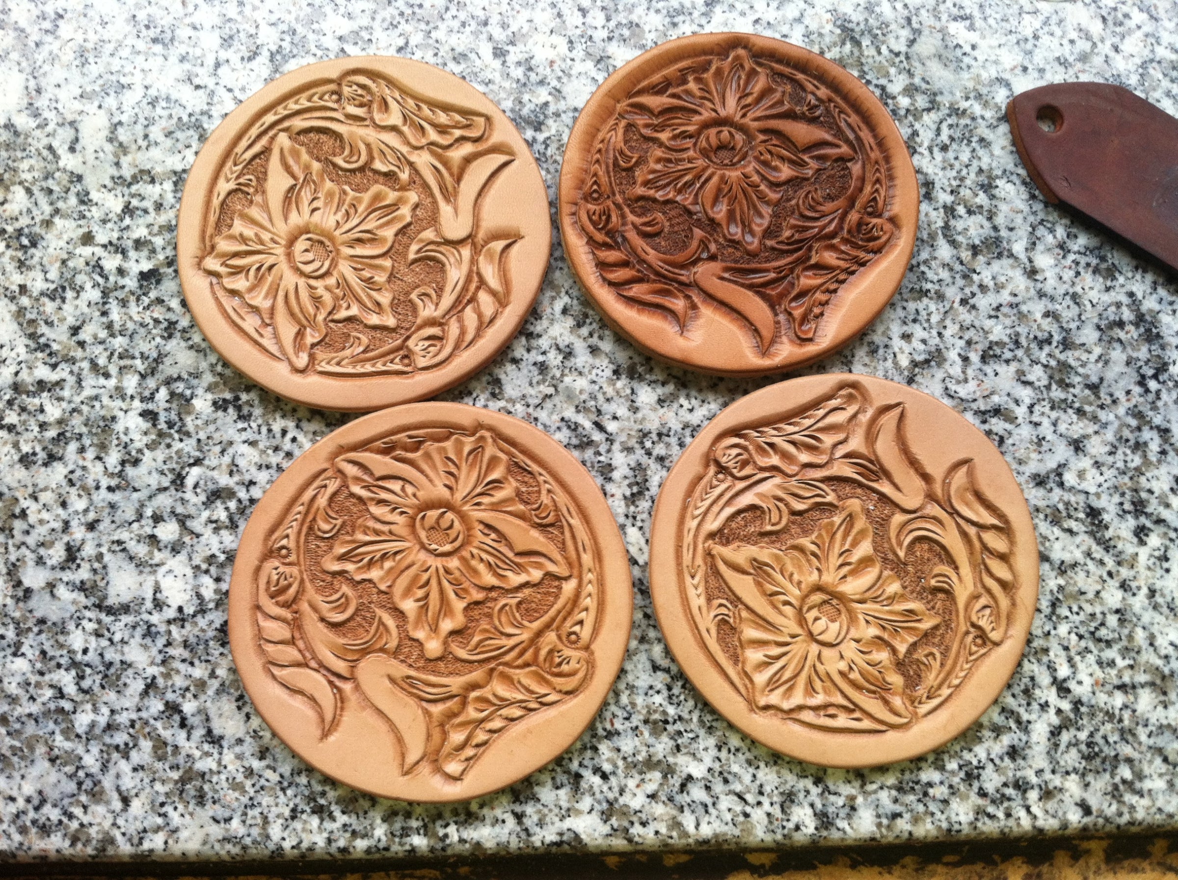 leather coaster carving patterns